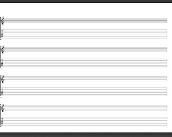 A4 Music Staff Paper Portrait: Download and Printable PDF | Etsy
