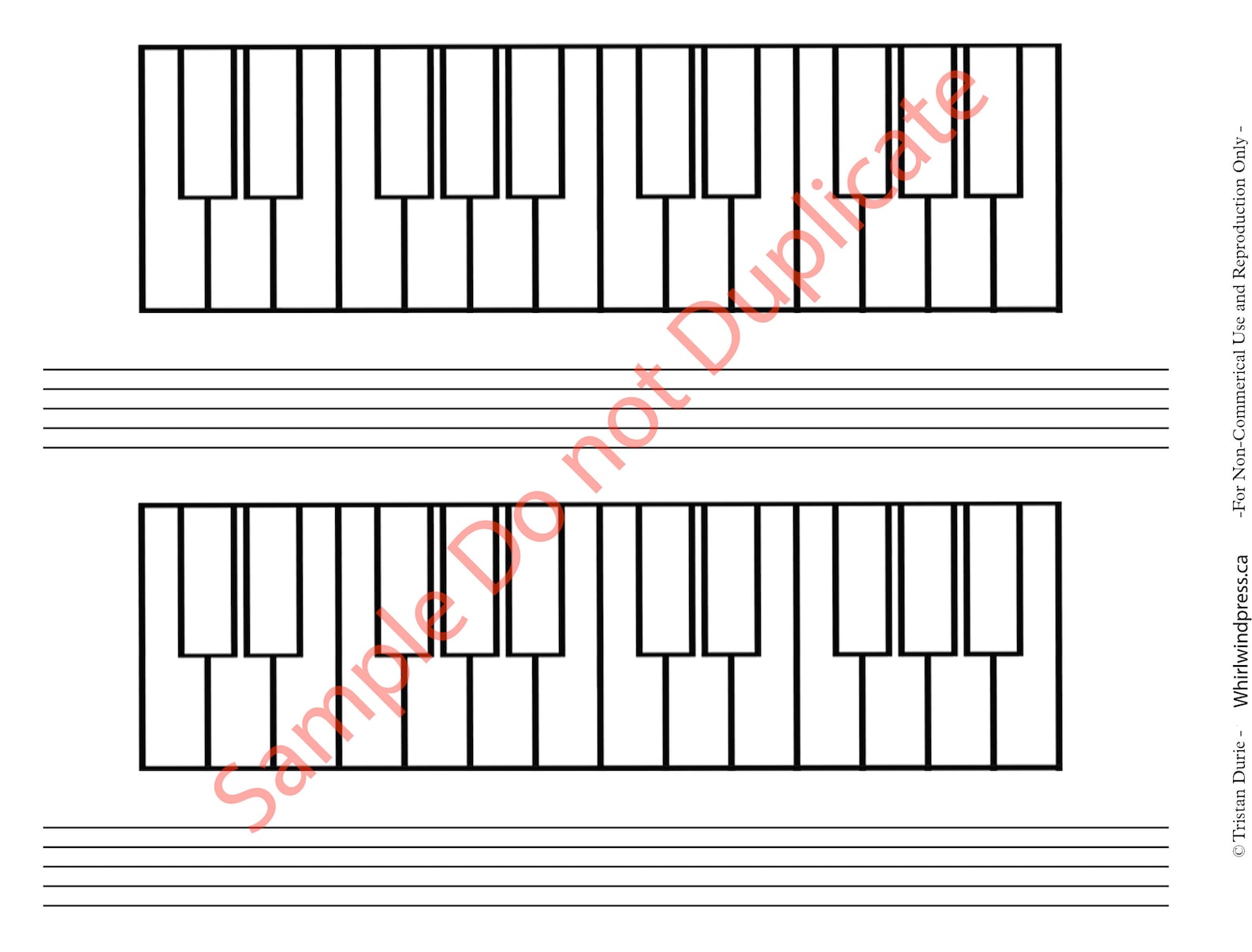 Jumbo Piano Teacher Keyboard Diagram Paper LANDSCAPE: Download and ...