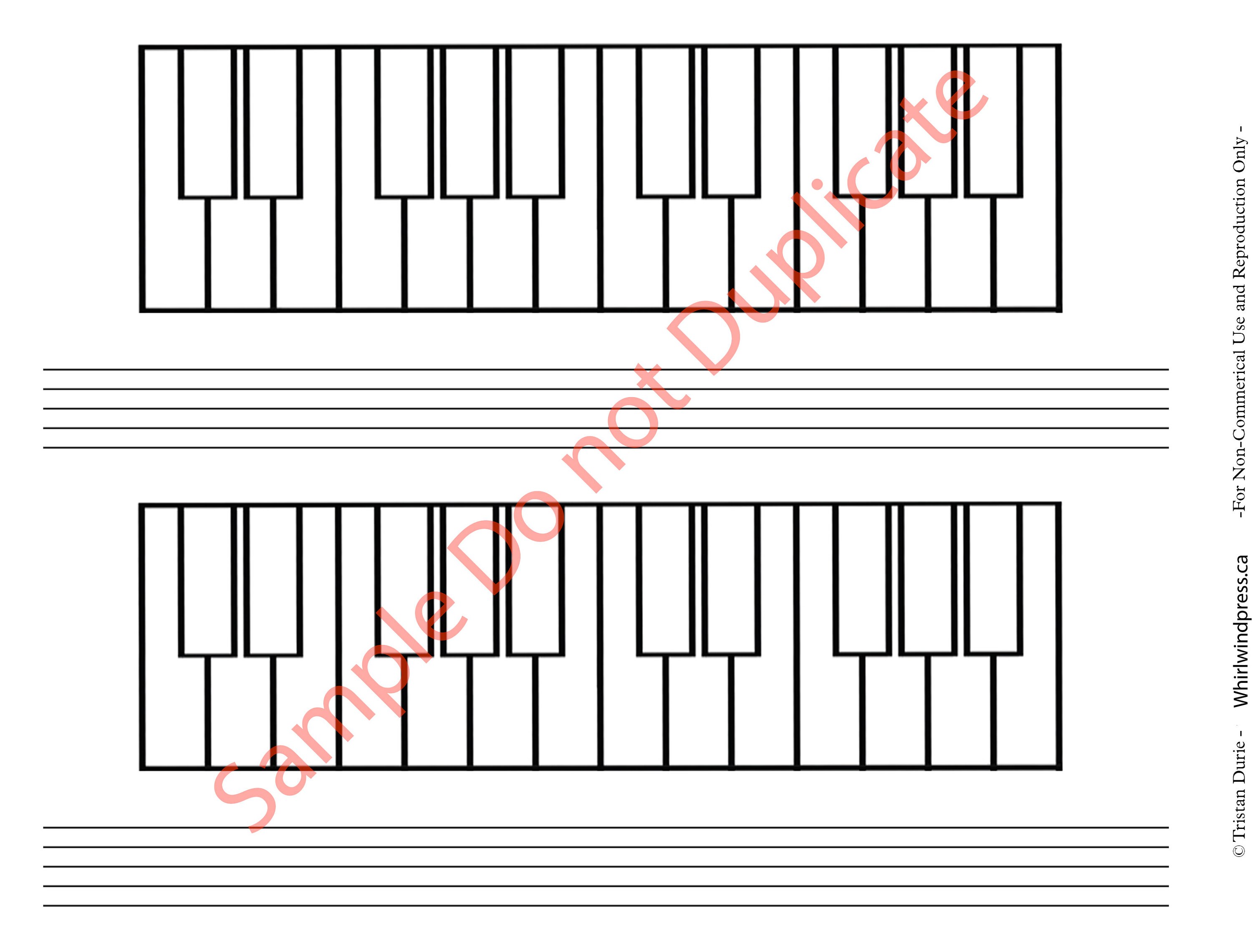 Jumbo Piano Teacher Keyboard Diagram Paper LANDSCAPE: Download and ...