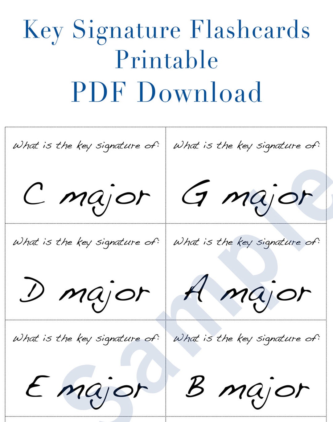 Key Signature Flashcards: Download and Printable PDF Great for Music ...