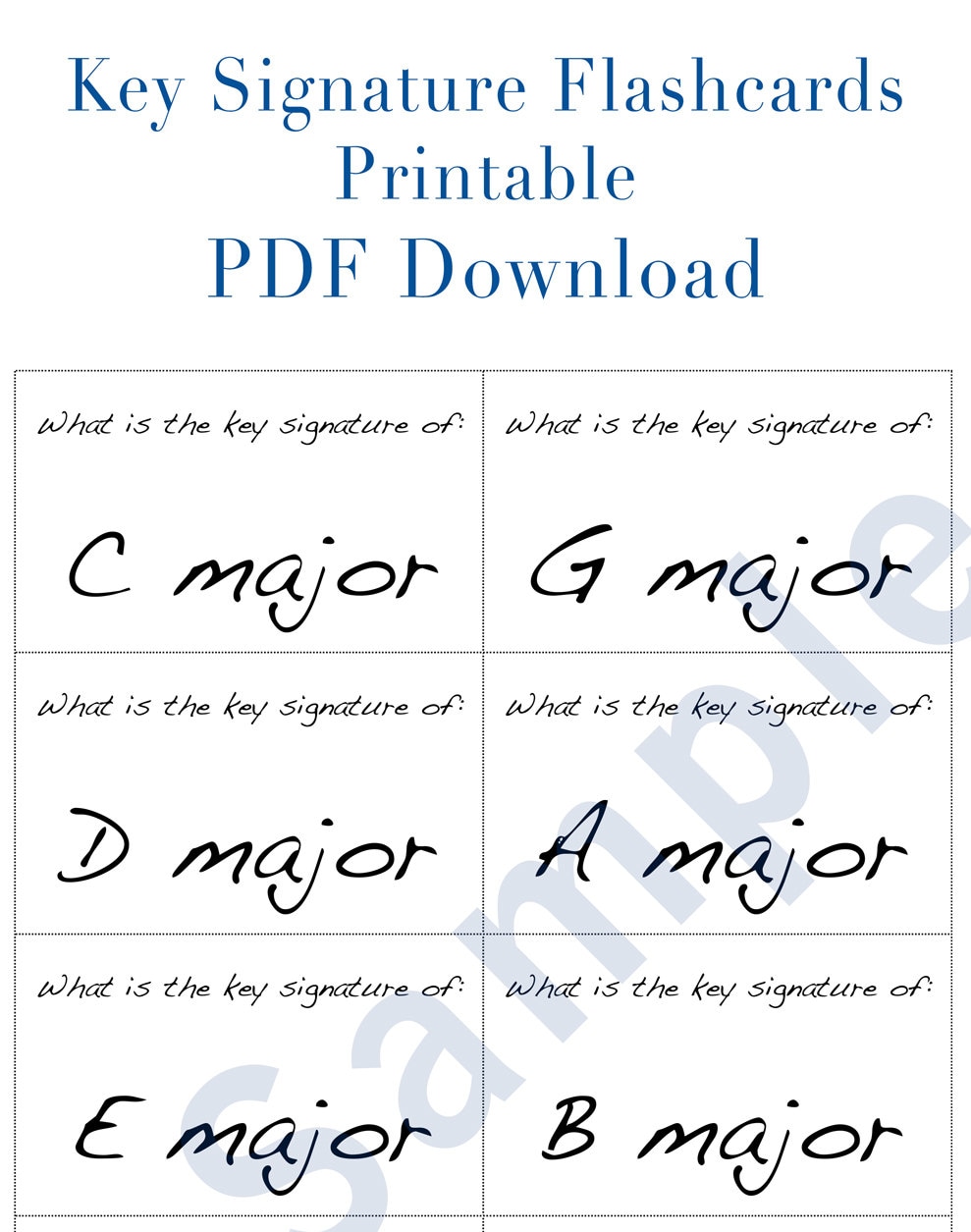 Key Signature Flashcards: Download and Printable PDF Great for Music ...