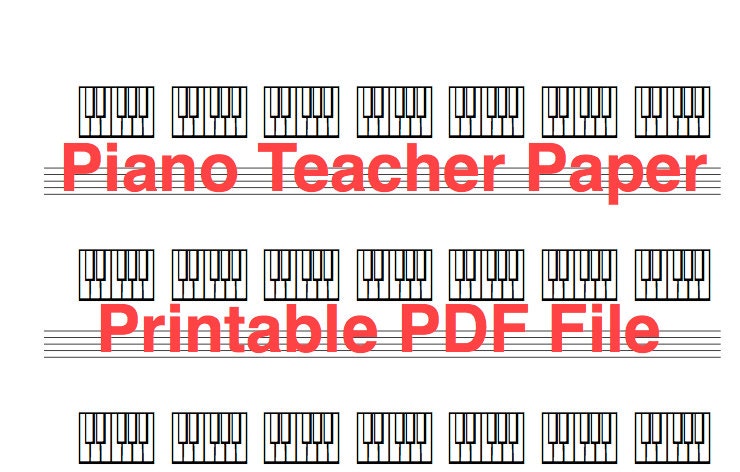Piano Teacher Keyboard Diagram Paper: Download and Printable PDF Great ...