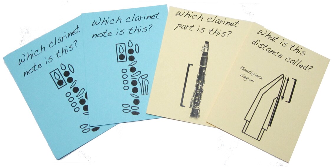 Clarinet Fingering and Parts Flashcards Brand New Item. | Etsy