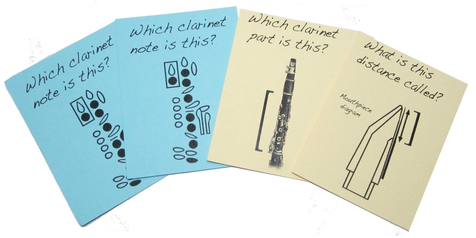 Clarinet Fingering and Parts Flashcards Brand New Item. | Etsy