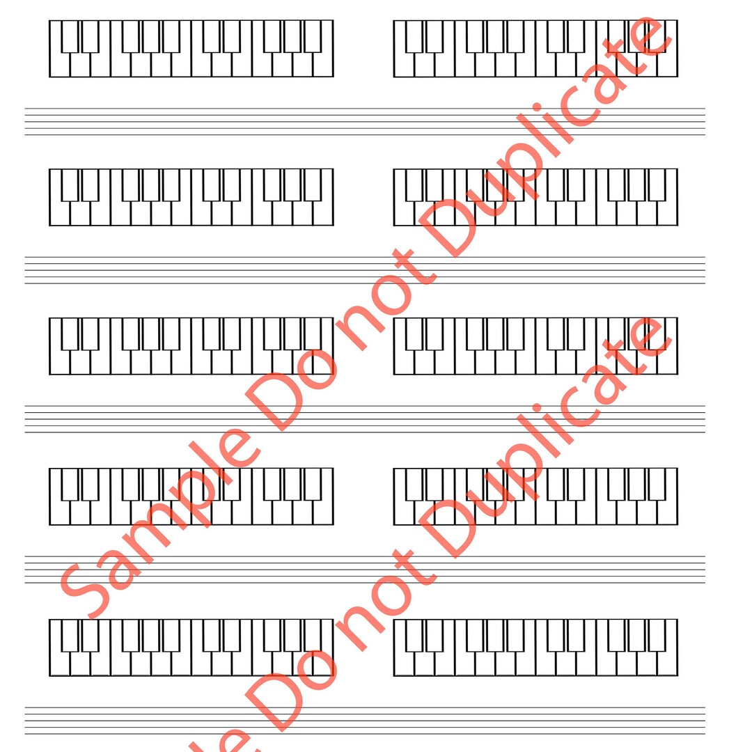 Two Octave Piano Teacher Keyboard Diagram Paper: Download and Printable ...