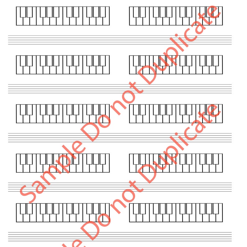 Two Octave Piano Teacher Keyboard Diagram Paper: Download and Printable ...