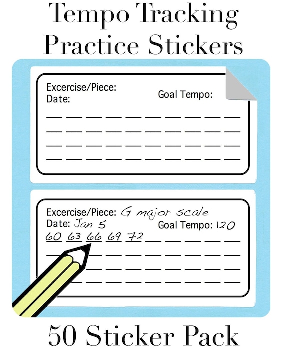 Tempo Tracking Practice Stickers 50 Pack Great for Music | Etsy