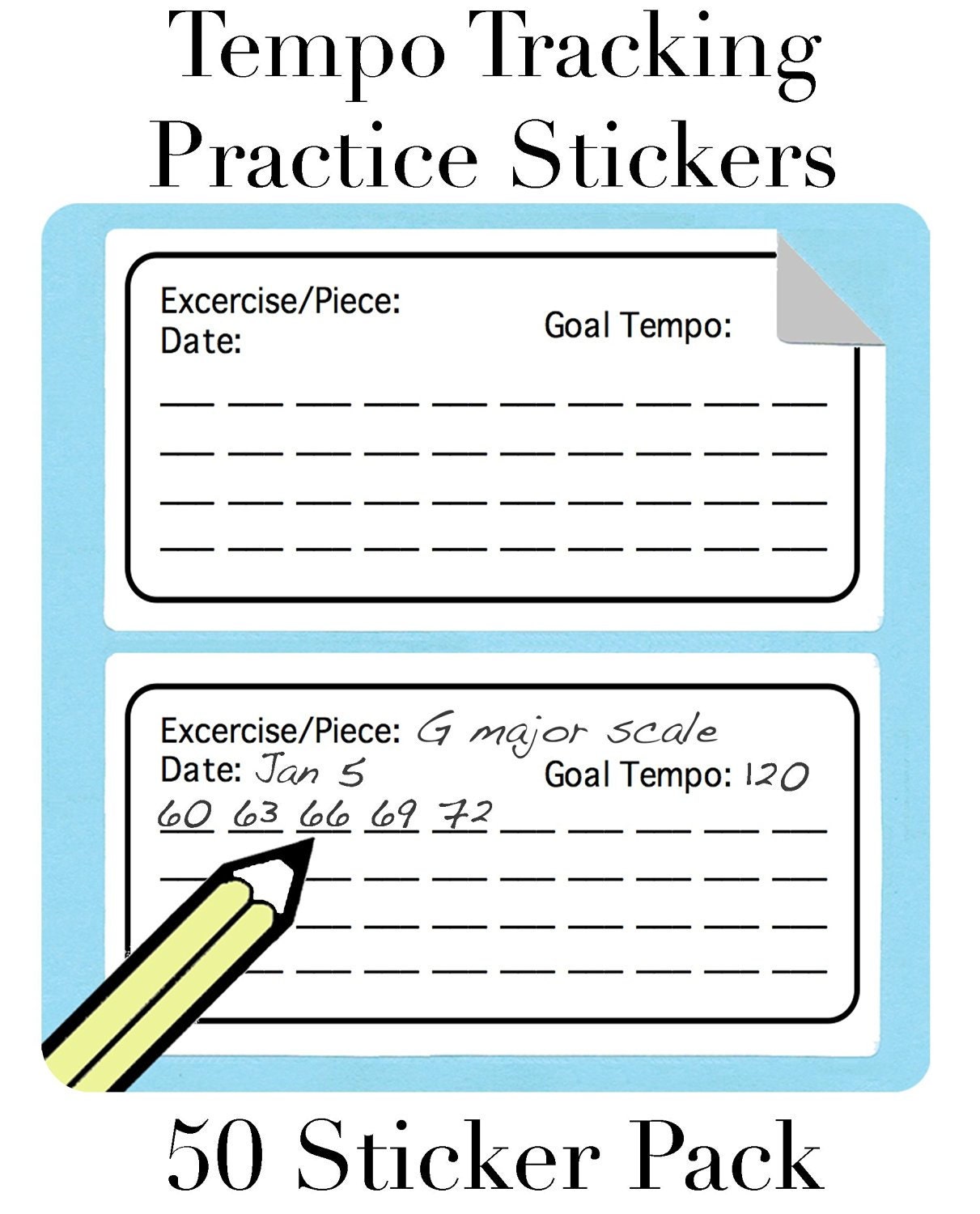 Tempo Tracking Practice Stickers 50 Pack Great for Music | Etsy
