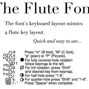 Flute Fingering Font - Notate Flute Fingerings on a PC or Mac. (free ...