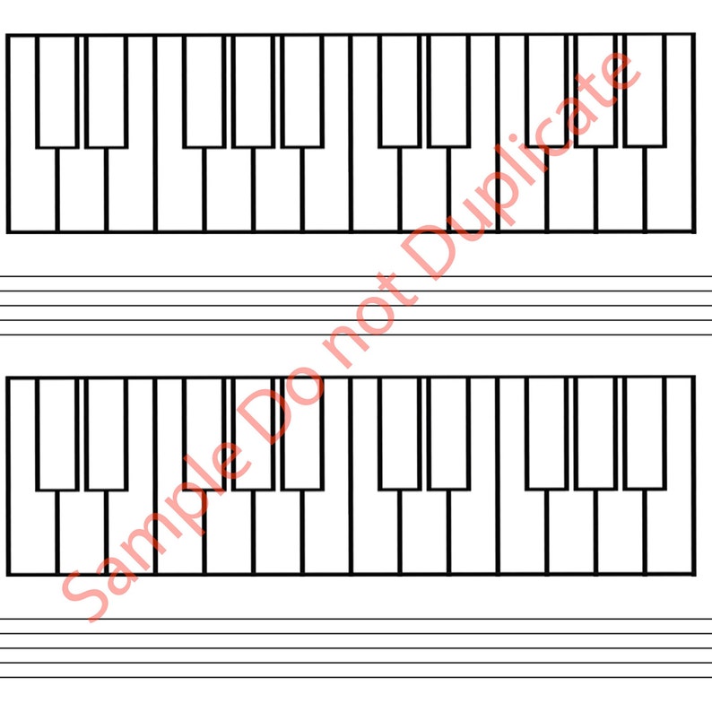 Jumbo Piano Teacher Keyboard Diagram Paper LANDSCAPE: Download and ...