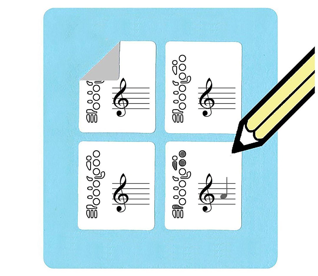 Flute Fingering and Staff Stickers 120 Handy Stickers Great for ...