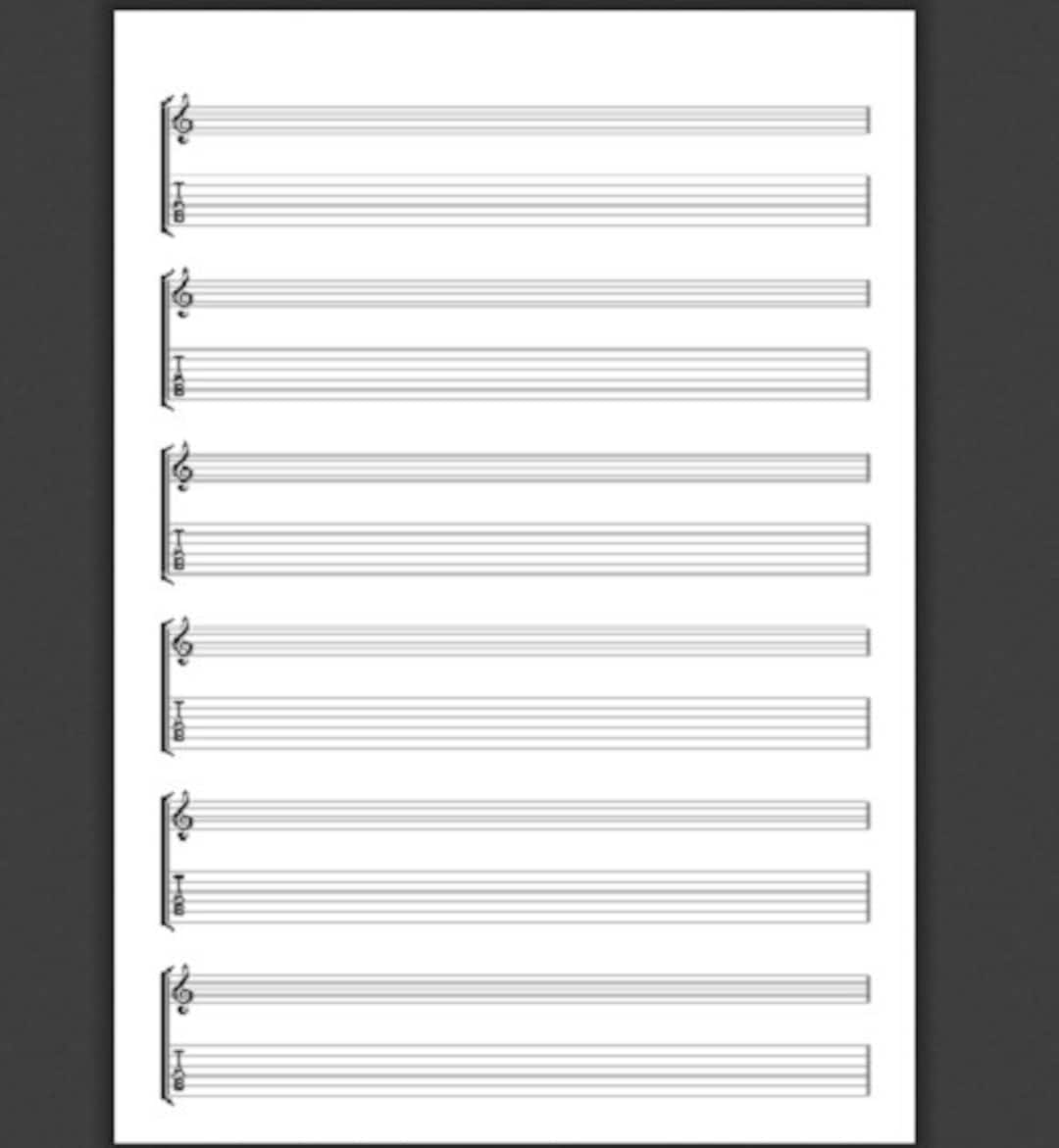 A4 Guitar Treble Clef & Tablature Paper Portrait: Download and ...