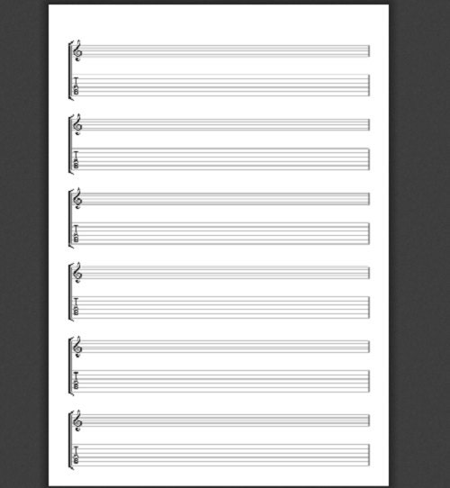 A4 Guitar Treble Clef & Tablature Paper Portrait: Download and ...