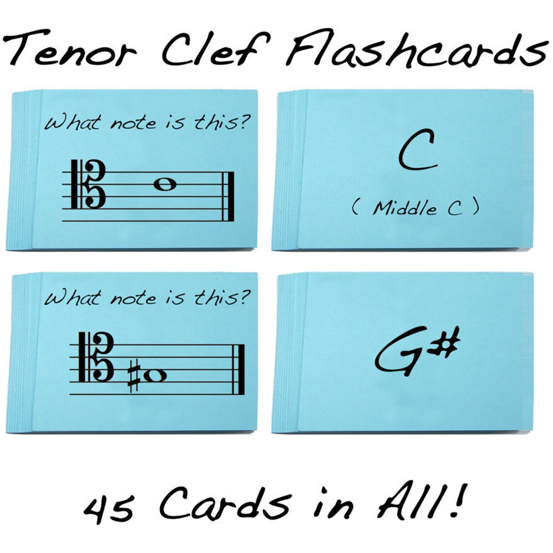 Tenor Clef Note Name Flashcards Brand New Item. Great for - Etsy