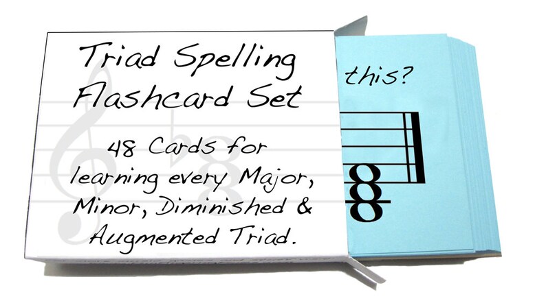 Triad Chord Names Flashcards - Great Learning All Your Triads. - Etsy