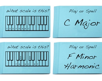 Key Signature Flashcards 3 Sets of Colour Coded Cards. | Etsy