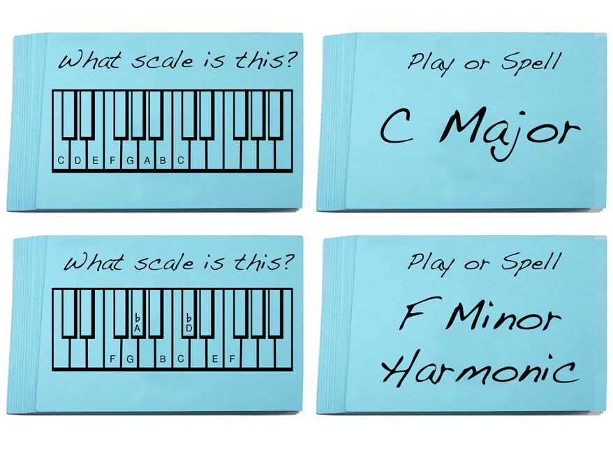 Music Scale Flashcards 50 Flashcard for learning all your | Etsy