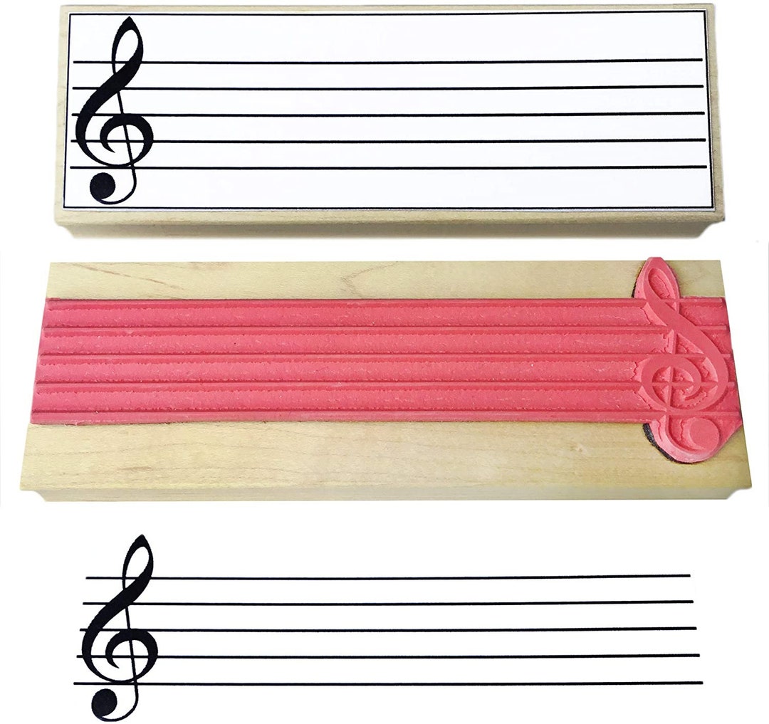 Jumbo Treble Clef Staff Diagram Rubber Stamp - Etsy