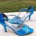 Powder Blue Heels Shoes Silver Swarovski Crystalsmid High - Etsy