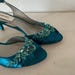 Teal Slingback Heel: Hand-beaded Appliqué Bridal Shoe (2.25") - Etsy