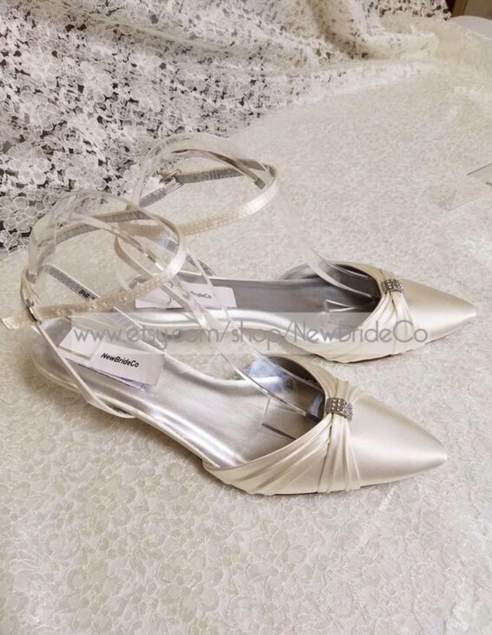 Shoes Closed Toes Very Low Heelwhite Ivory Wedding Pointy Low | Etsy