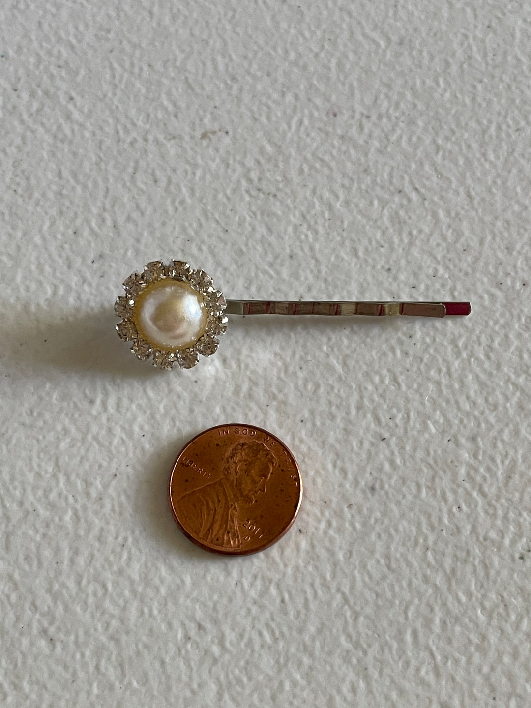 Silver Crystal Pearl Hair Bobbie Pin: Bridal Hair Accessory - Etsy