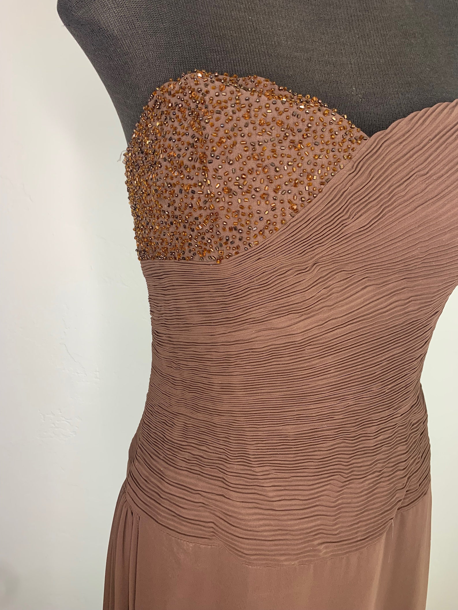 Beautiful Bodice by Caterina, Chocolate Brown Strapless Size 6 Formal ...