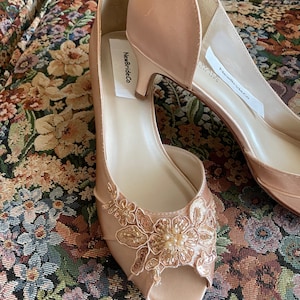 Pink Champagne Beaded Heels: Rose Gold Bridal Shoes - Etsy