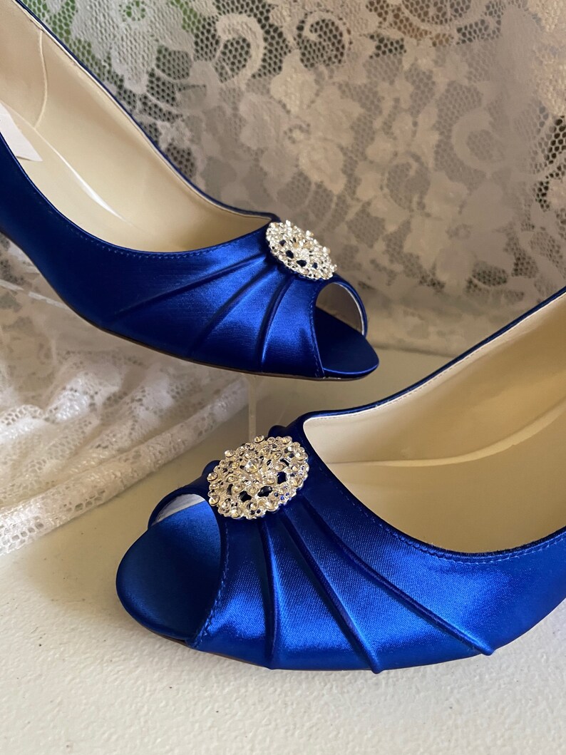 Royal Blue Wedding Wedge Shoes 1.5 Heel More | Etsy