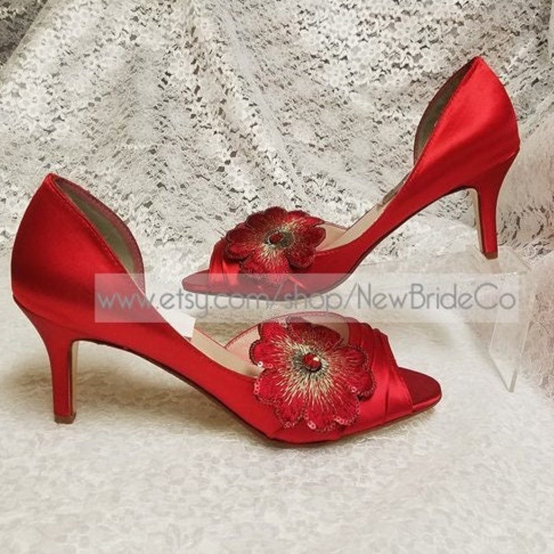 Red Bridal Shoes - Etsy