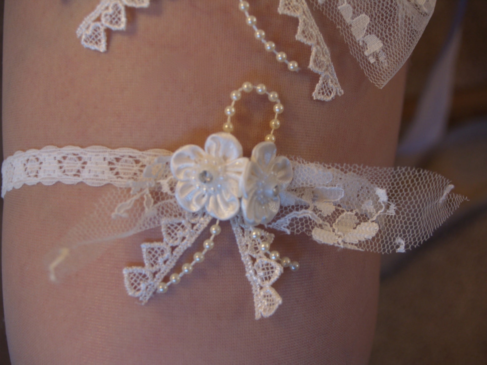 Ivory Lace Garter Set Bridal - White Lace Garter Set, Victorian Style ...
