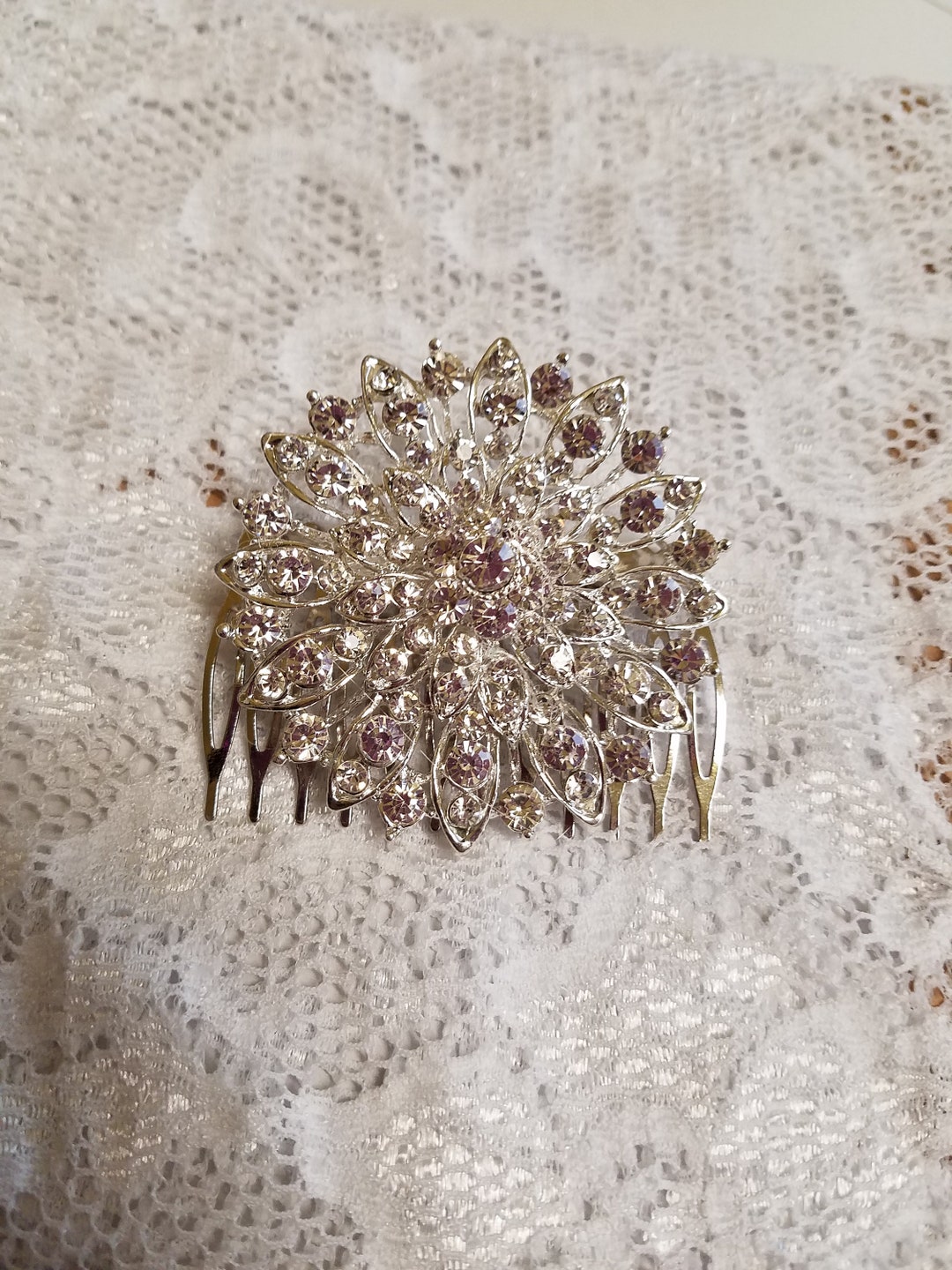 Wedding Silver Crystals Hair Jewelry Comb,prom Hair,bridal Hair Crystal ...