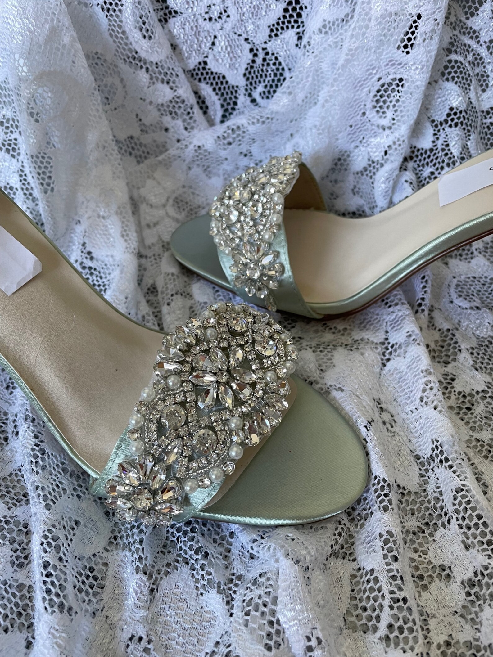 SAGE Heel Shoes Bling Bridal Thick Heels Trimmed With Lots of - Etsy