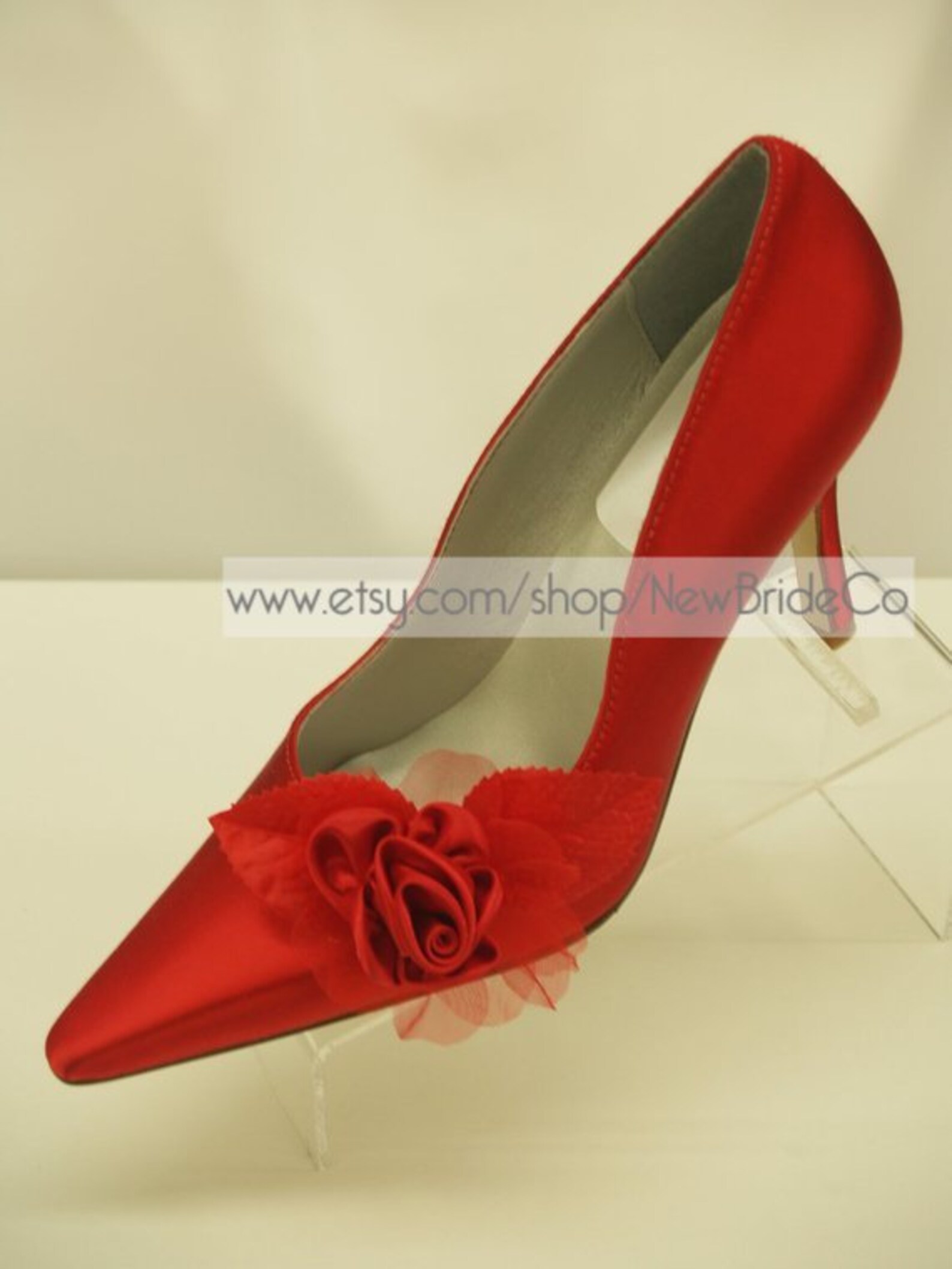 Red Sexy Heels Satin Rose Wedding Shoessexy Heel Shoes 3 - Etsy UK