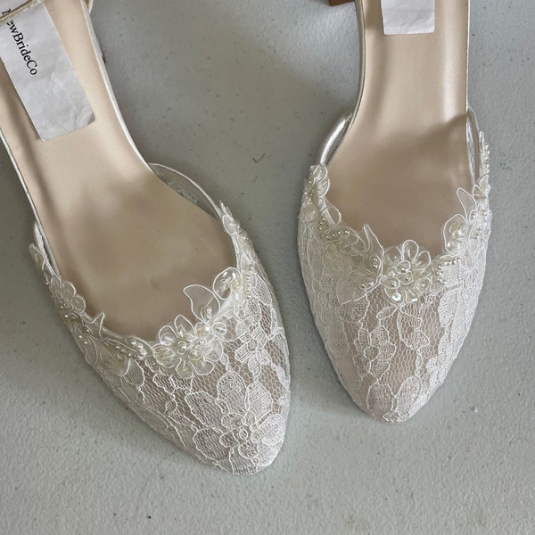 Ivory Closed Toe Block Heels - Etsy