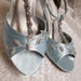 Powder Blue Heels Shoes Silver Swarovski Crystalsmid High - Etsy