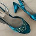 Teal Slingback Heel: Hand-beaded Appliqué Bridal Shoe (2.25") - Etsy