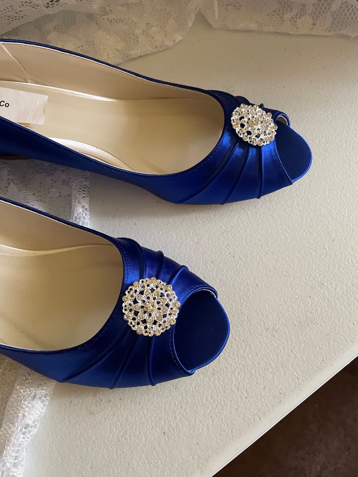 Royal Blue Wedding Wedge Shoes 1.5 heel more | Etsy