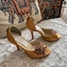 COPPER Wedding Heels Lace Beaded Flower,bridesmaids Shoes,bronze Copper ...