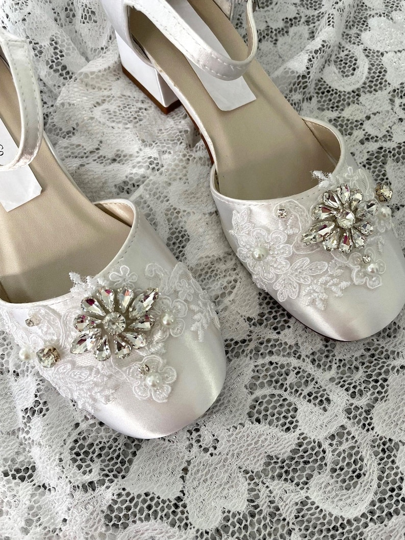 Bling First Communion Shoes: Ivory Flower Girl Crystal Shoe - Etsy