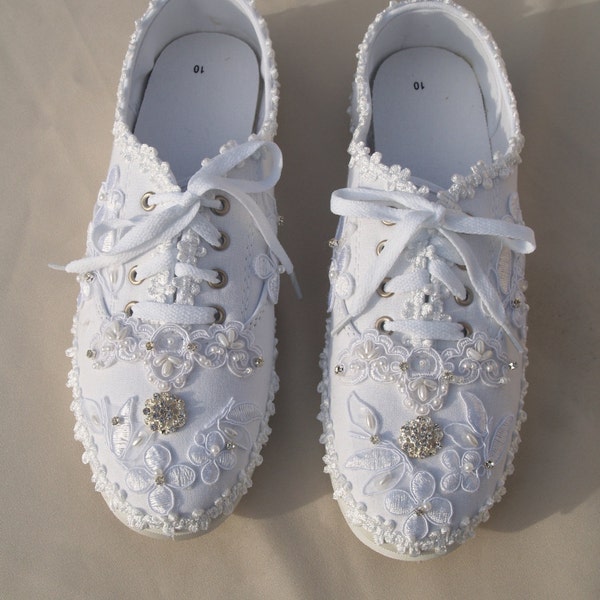 White Tennis Shoes Wedding - Etsy