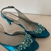 Teal Slingback Heel: Hand-beaded Appliqué Bridal Shoe (2.25") - Etsy