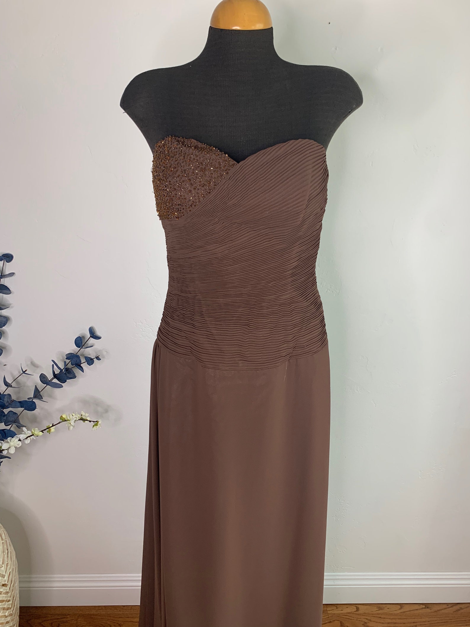 Beautiful Bodice by Caterina, Chocolate Brown Strapless Size 6 Formal ...
