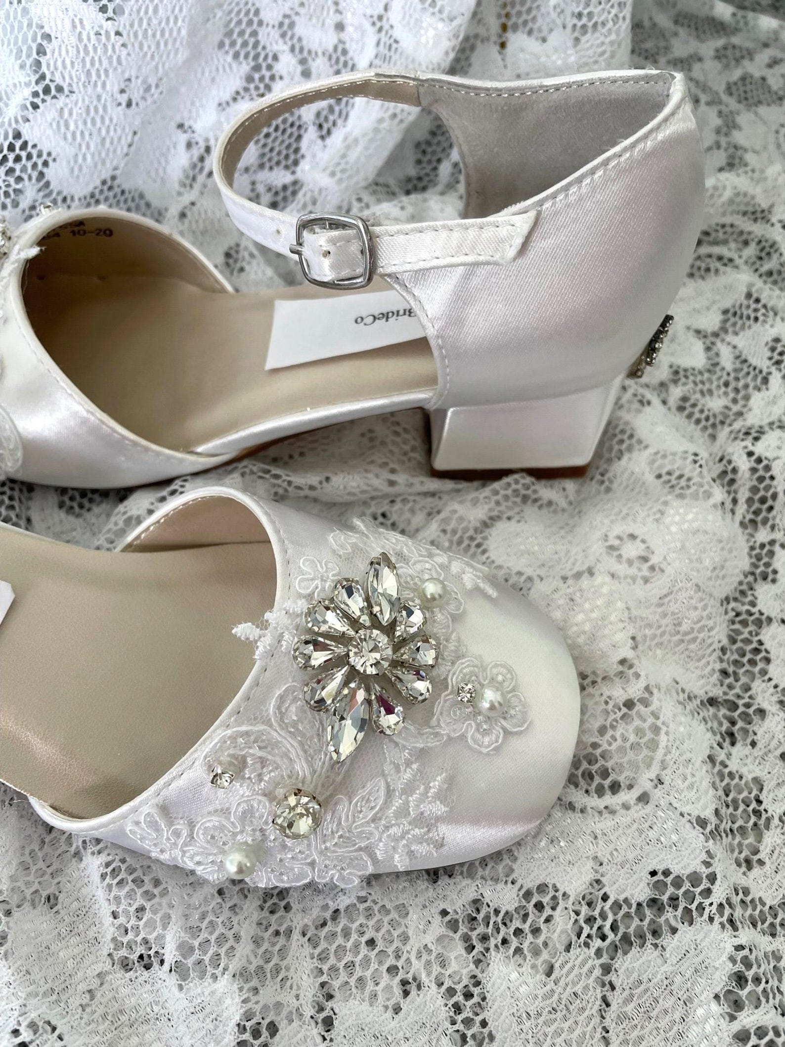 Bling First Communion Shoes: Ivory Flower Girl Crystal Shoe - Etsy