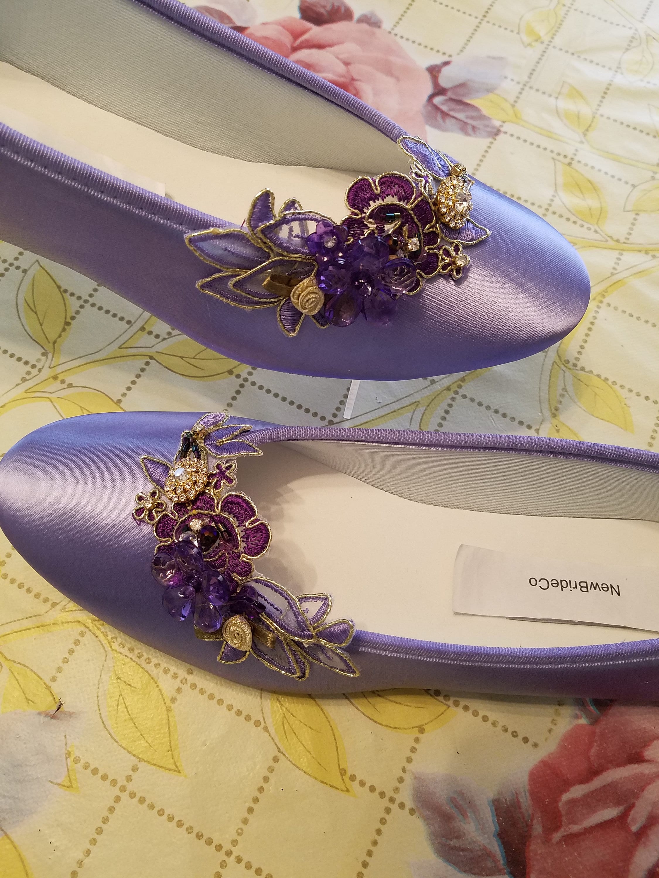 Wide Purple Flat Shoes