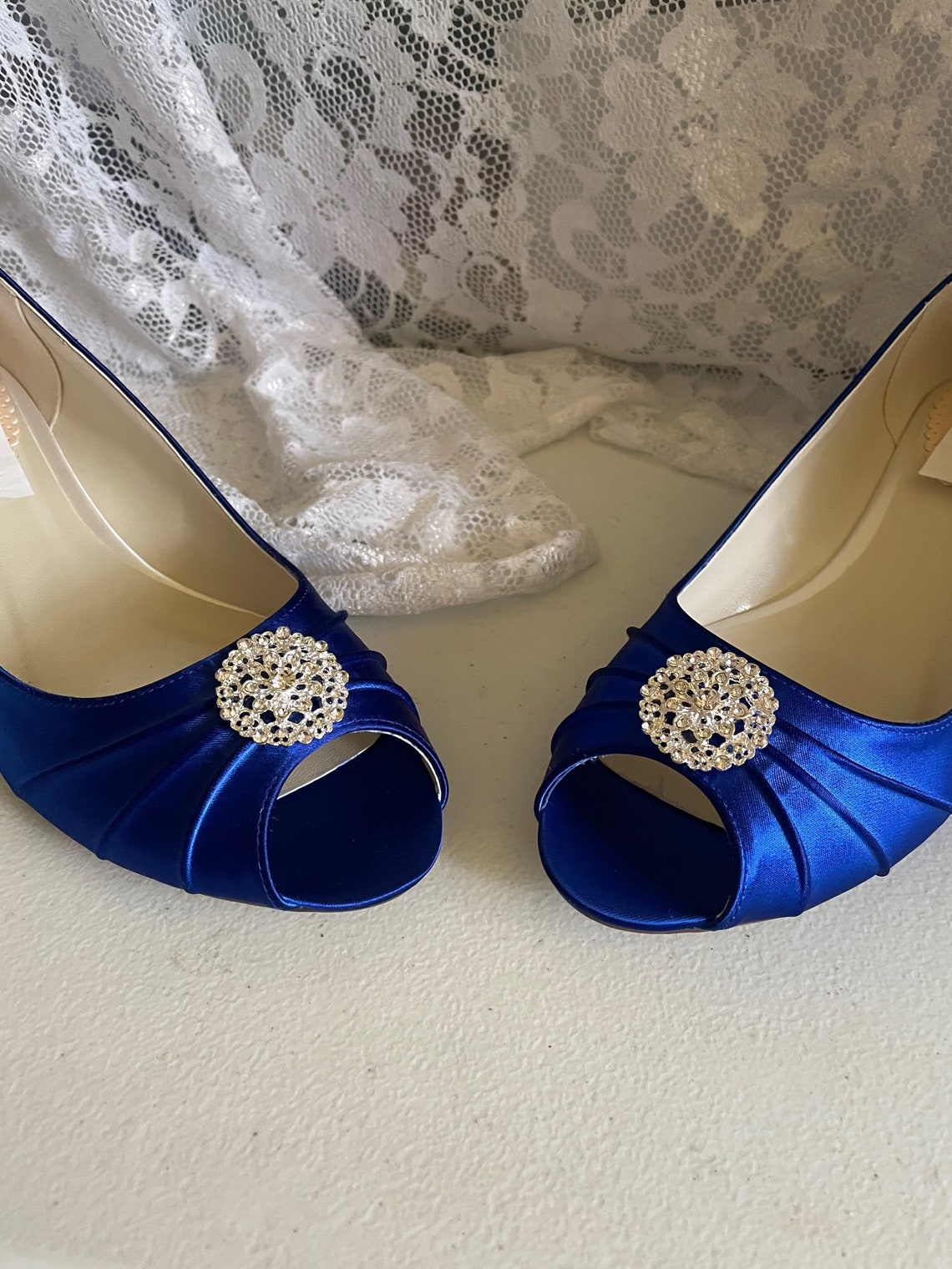 Royal Blue Wedding Wedge Shoes 1.5 heel more | Etsy