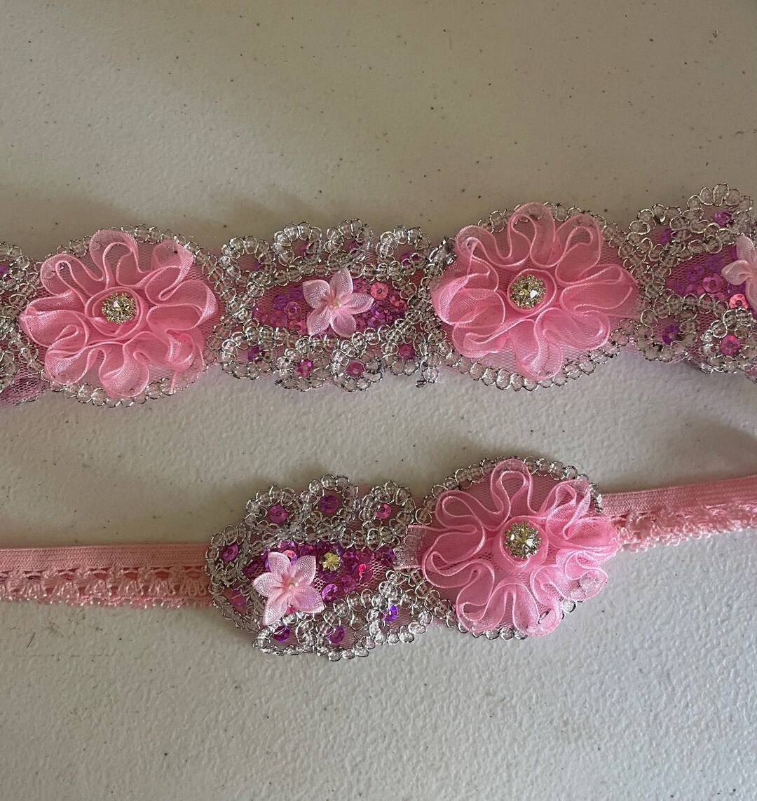 Handmade Hot Pink Sequin Wedding Garter Set - Etsy
