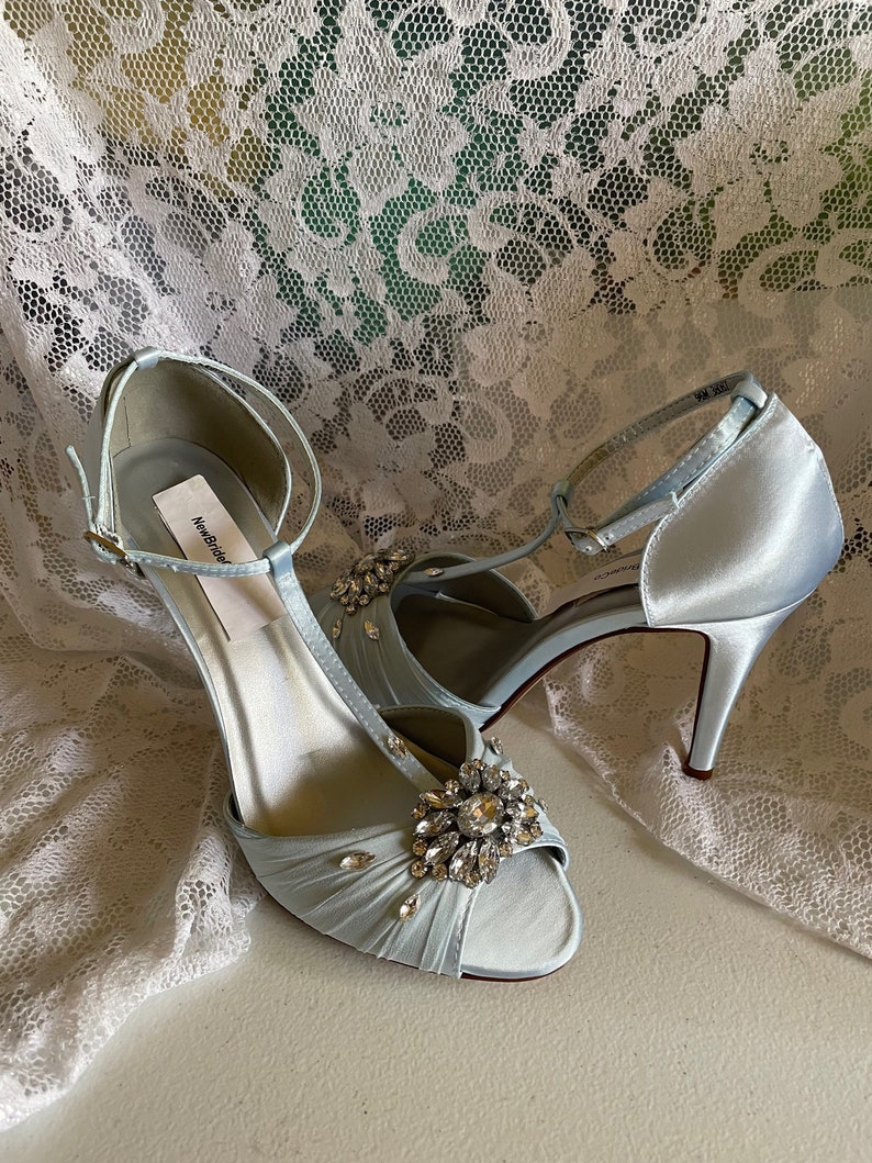 Powder Blue Wedding Shoes High Heels Modernold Hollywood | Etsy