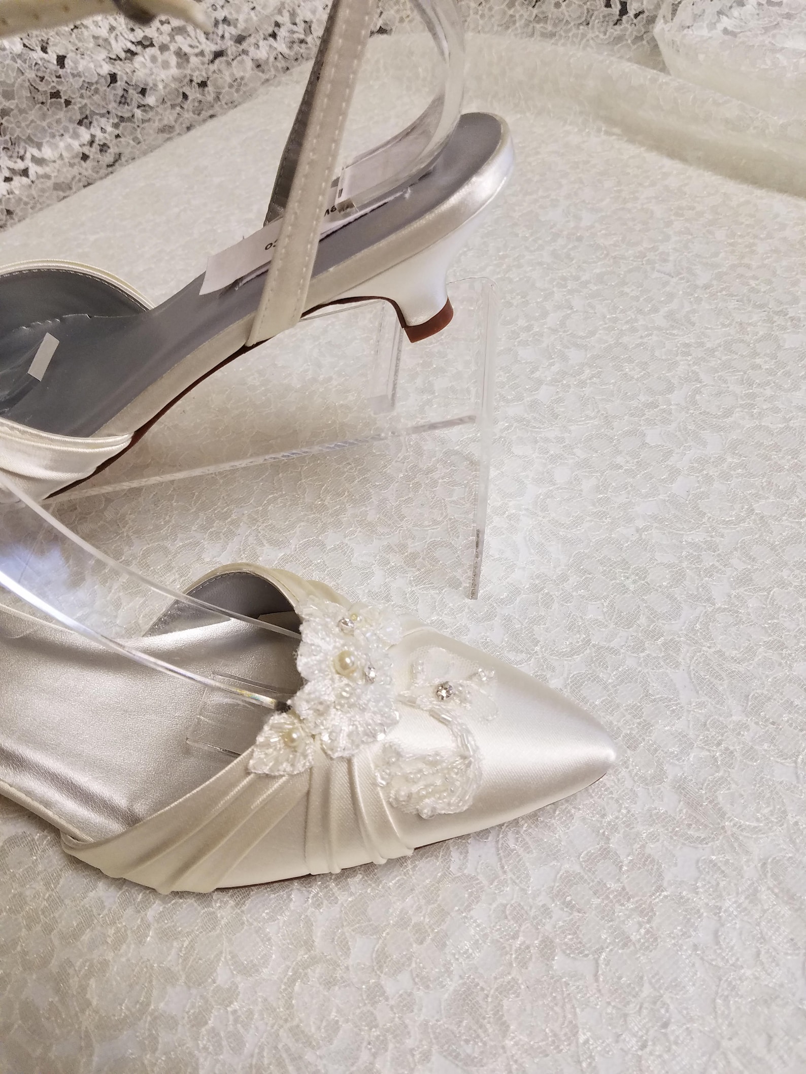 Wedding Ivory Shoes Closed Toes Very Low Heel Off-white Ivory | Etsy