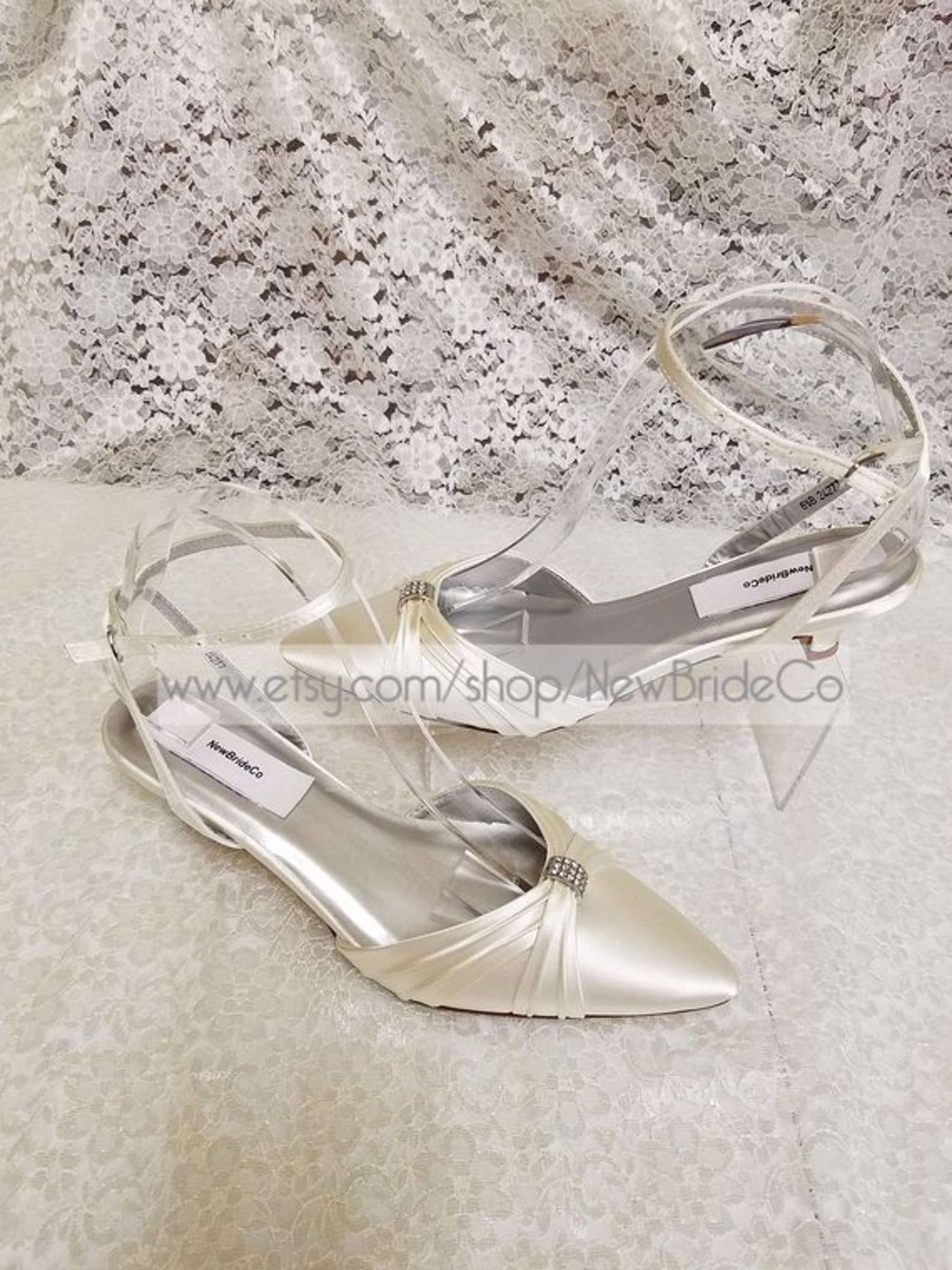 Shoes Closed Toes Very Low Heelwhite Ivory Wedding Pointy Low | Etsy